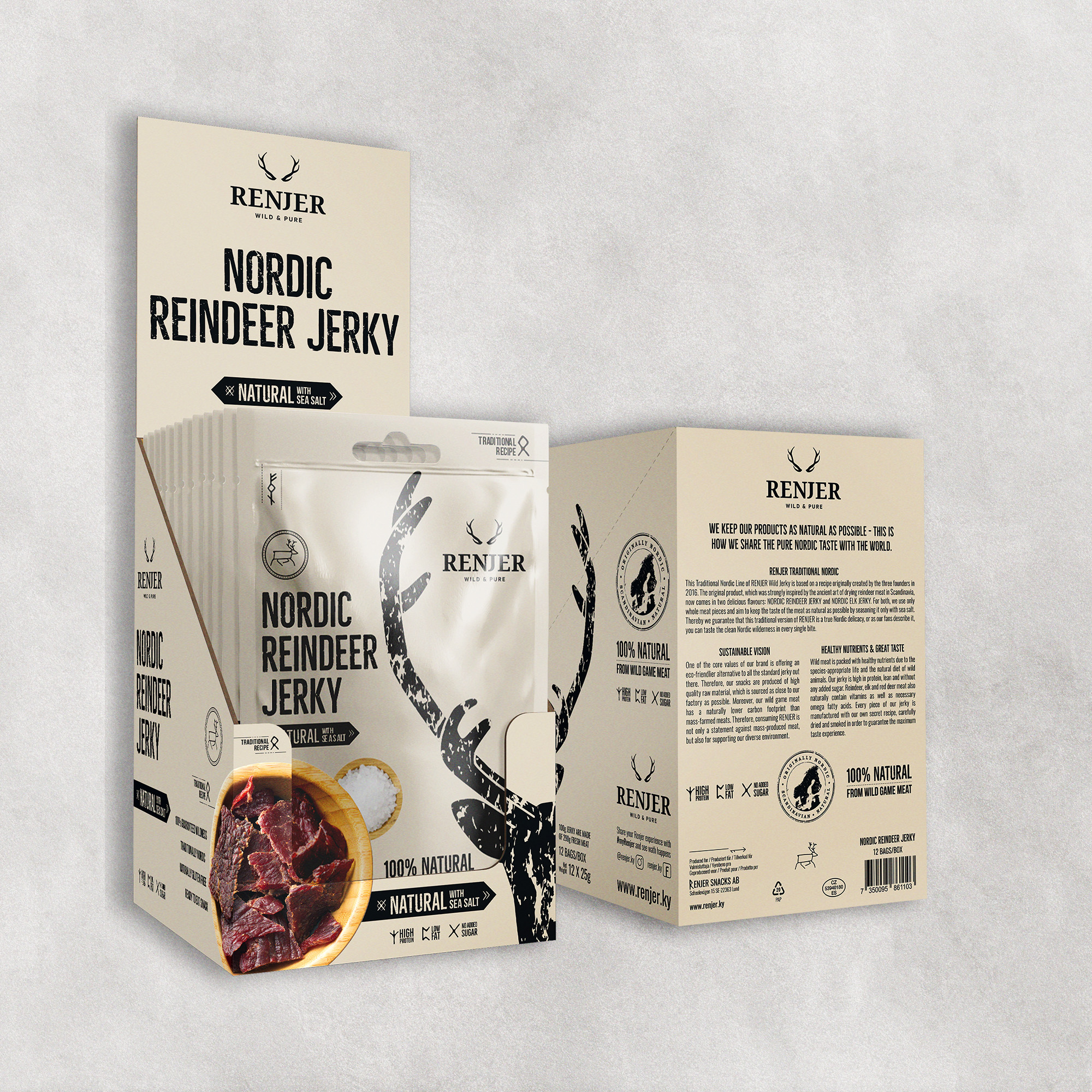 NORDIC REINDEER JERKY -Poron kuivaliha Renjer 25g | Ruokapohjola